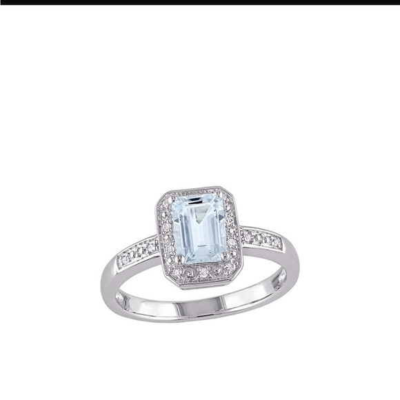 Rina Limor | Jewelry | Rina Limor Silver 1 Ct Tw Diamond Aquamarine Ring | Poshmark